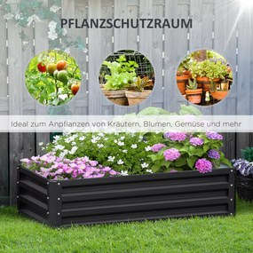Outsunny ocelový vyvýšený záhon, nerezový truhlík 120 x 60 x 30,5 cm, otevřený zeleninový záhon a bylinkový záhon pro zahradu a balkon, šedý | Aosom.…