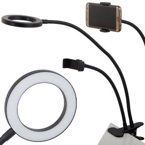 Verk 15751 Stolní LED lampa s držákem na telefon - černá