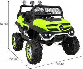 Ramiz Mercedes Benz Unimog elektrické autíčko pro děti zelené + pohon 4x4