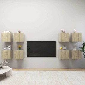 vidaXL Nástěnné TV skříňky 8 ks 30,5 x 30 x 30 cm [3079264] Barva: dub sonoma