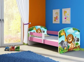 Dětská postel - Safari 2 160x80 cm růžová