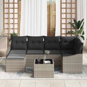 Set pohovek 7 ks Světle šedá polyratan 3346802