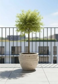 Designový květináč KALDERO, vláknocement, 41x33 cm, béžový