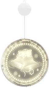 Tutumi - LED vánoční dekorace zvonky - bílá - 16 cm