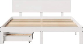 Rám postele se zásuvkami bílý 120 x 200 cm masivní borovice 3301983