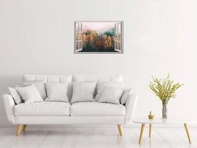 Gario Obrazy na plátně Okno dokořán Les na podzim Velikost: 90 x 60 cm