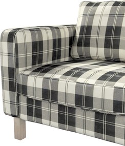 Potah na křeslo IKEA Karlstad, krátký barva černá látka pletený vzor, vzorované