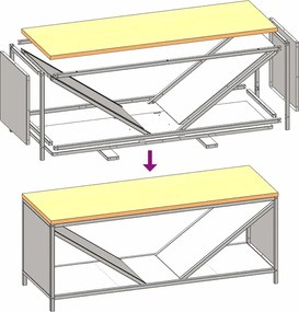 vidaXL Stojan na palivové dřevo s dřevěnou horní deskou [864255] Barva: Černá