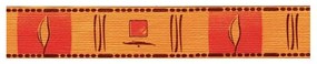 E-shop24, 2116,  Bordura na zeď, samolepicí Design II. oranžový - šířka 3 cm x délka 5 m