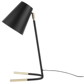 Černá stolní lampa s detaily ve zlaté barvě Leitmotiv Noble