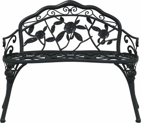 Zahradní lavice 100 cm litý hliník černá 317740