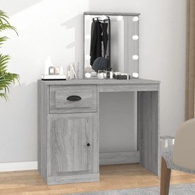 vidaXL Toaletní stolek s LED 90 x 50 x 132,5 cm kompozitní dřevo [816773] Barva: šedá sonoma