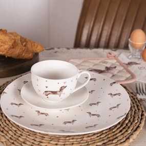 Porcelánová miska s jezevčíkem Dachshund Love - Ø 14*7 cm