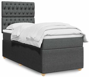 Box spring postel s matrací tmavě šedá 90x200 cm textil 3291947