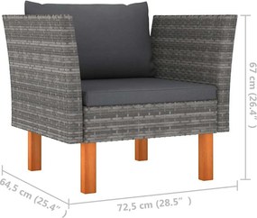 Zahradní křeslo polyratan a masivní eukalyptové dřevo 315755