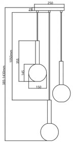 Lustr na lanku NIKO 3xG9/9W/230V černá