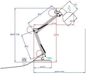 Aluminor Calypsa stolní lampa, bílá