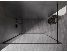 Mexen Kioto-F, sprchová zástěna s rámem 180 x 202 cm, 8 mm čiré sklo, černý profil, 800-180-104-70-00