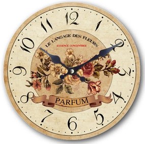 Dřevěné nástěnné hodiny Parfum 29 cm (ISABELLE ROSE)
