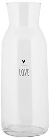 Skleněná karafa na vodu se vzorem srdce Love – 1000 ml