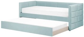 Sametová rozkládací postel 90 x 200 cm mátová zelená CHAVONNE Beliani