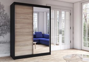 IDZ Šatní skříň Vista (150 cm) Barva dřeva: Černá + Bílá