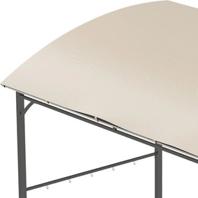 Outsunny altán na grilování Zahradní altán se stříškou na grilování odolnou proti UV záření, ocelový rám a háčky, polyester, béžová barva, 215x150x22…