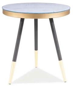 MAXIVA Konferenční stolek - VEGA C, mramor/černá/zlatá