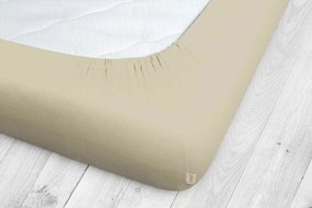 Jersey prostěradlo tmavě smetanové na výšku matrace do 30 cm Velikost: 200 x 200