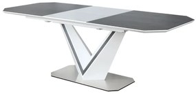 Rozkládací jídelní stůl 160-220 cm Vergie (šedá + bílá) (pro 8 a více osob). 1050939