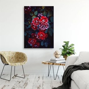 Gario Obraz na plátně Červené květy na pozadí listů Rozměry: 40 x 60 cm