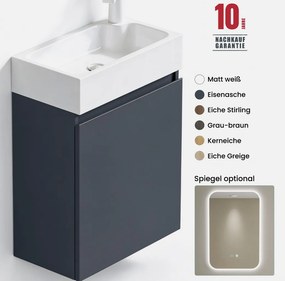 Design LED koupelnová skříňka s umyvadlem DOPORRO PISA 2 vel.45cm WHITE Barva: eiche steirling