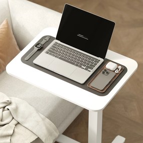 HOMCOM Výškově Nastavitelný C-Šikmý Stůl Úsporný Stůl pro Notebook Se Stojanem Na Kolečkách do Kanceláře a Obývacího Pokoje Bílý Nosnost 70 kg 65 x 4…