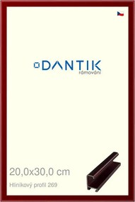 DANTIK rámeček 20x30 | ALU profil 7269 Červená Rubin broušená (Sklo Čiré)
