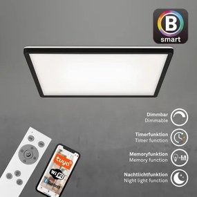 Briloner 7060-015 - LED Stm panel SLIM 22W/230V 42x42 cm černá Wi-Fi Tuya + DO