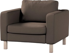 Potah na křeslo IKEA Karlstad, krátký barva hnědá látka pletený vzor