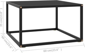 vidaXL Konferenční stolek s m sklem 60 x 60 x 35 cm [322872] Barva: transparentní