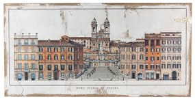 Vintage obraz na jutě Roma Piazza  - 120*3*60 cm