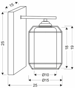 Černé nástěnné svítidlo Jonera pro žárovku E27  - Candellux