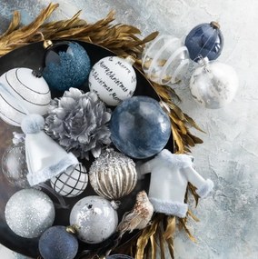 Sada 6 ks modrých vánočních ozdob Sugar Blue - Ø 8 cm