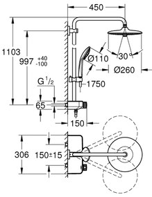 GROHE 26509000 - Sprchový systém EUPHORIA SMARTCONTROL 260 mm lesklý chrom