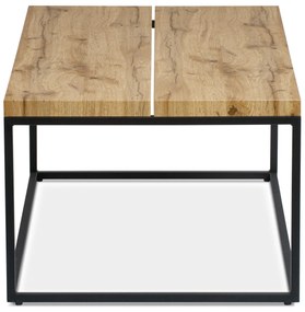 AUTRONIC Konferenční stolek 110x60x45 cm, deska MDF, 3D dekor divoký dub, kov - černý mat