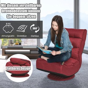Costway 360 otočná židle na podlahu s nastavitelným opěradlem