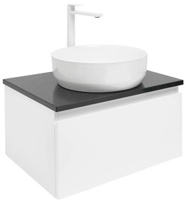 Koupelnová skříňka s umyvadlem a kamennou deskou SAT B-Way 59x30x45 cm bílá lesk BWAY60WTKUB