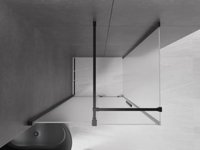 Mexen Velar, sprchový kout s posuvnými dveřmi 110 x 80 cm, 8mm sklo námraza, černá matná, 871-110-080-31-70