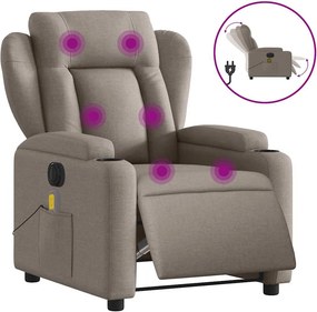 Elektrické masážní polohovací křeslo taupe textil 3204478