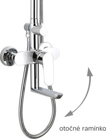 Mereo Mereo, Nástěnná baterie Eve 150mm s otoč. ramínkem a tyčí pro ruční a talířovou sprchu, bez příslušenství, CBE60101SE