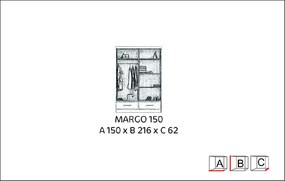 Arkos meble Skříň Margo 150 Barva: Bílá