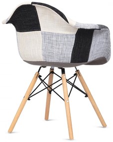 Jídelní židle, potah látka patchwork, dřevěné nohy, masiv přírodní buk CT-767 PW2