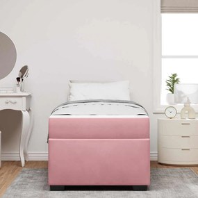Rám postele s matrací Růžová 90 x 200 cm textil 3399271